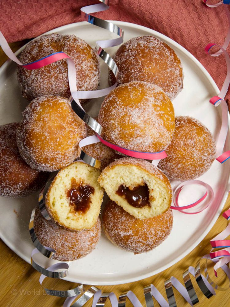 German Donuts filled with Strawberry Jam | ‘Berliner’ – World Loving ...