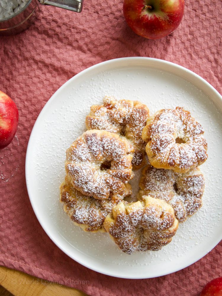 Cinnamon Sugar Apple Rings Wrapped in Puff Pastry – World Loving Kitchen