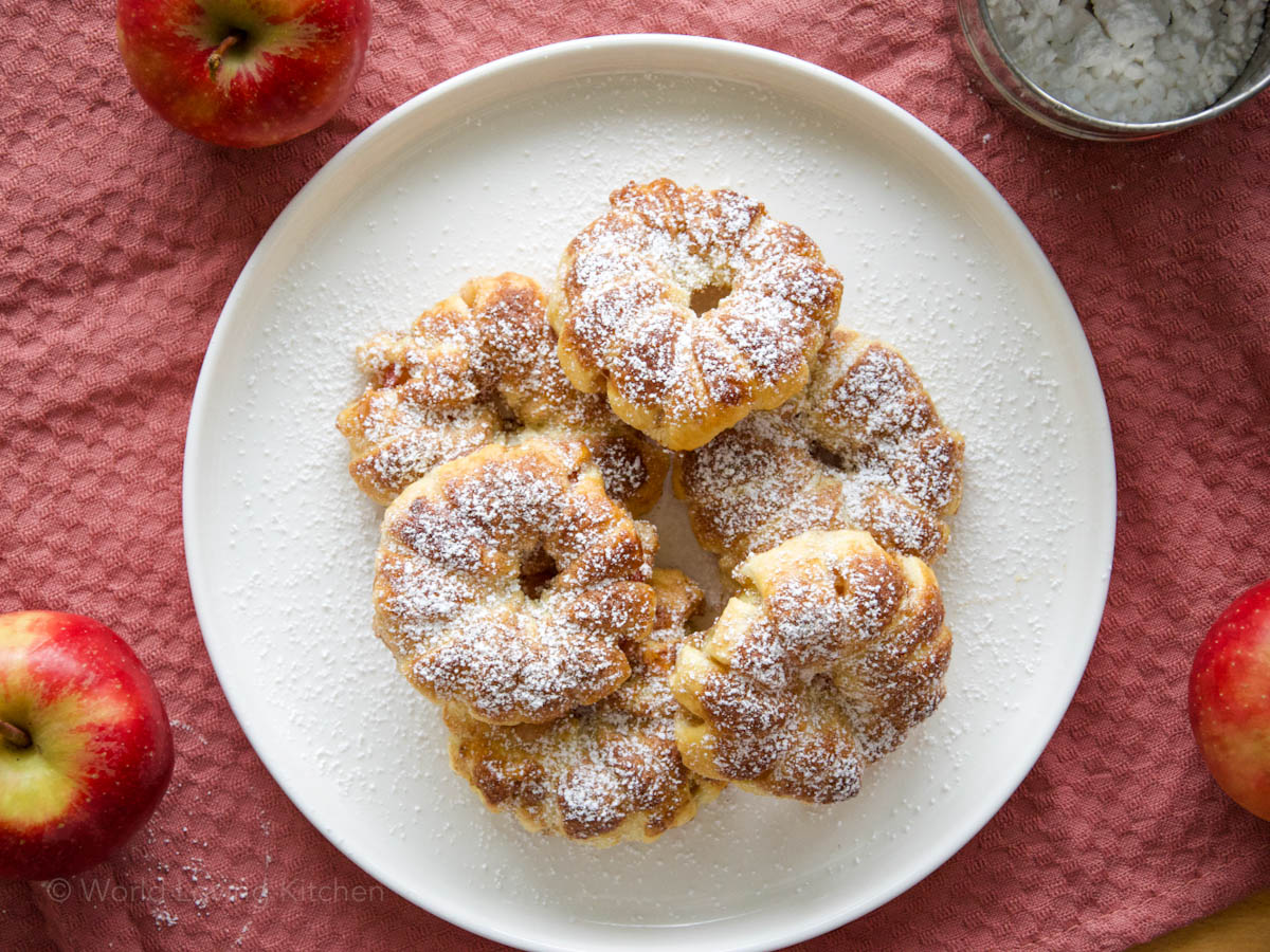 Cinnamon Sugar Apple Rings Wrapped in Puff Pastry – World Loving Kitchen