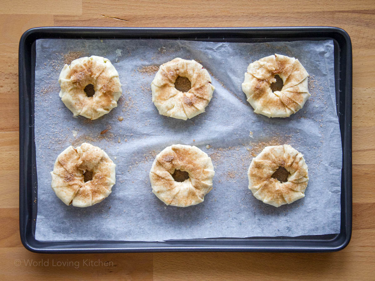 Cinnamon Sugar Apple Rings Wrapped in Puff Pastry – World Loving Kitchen