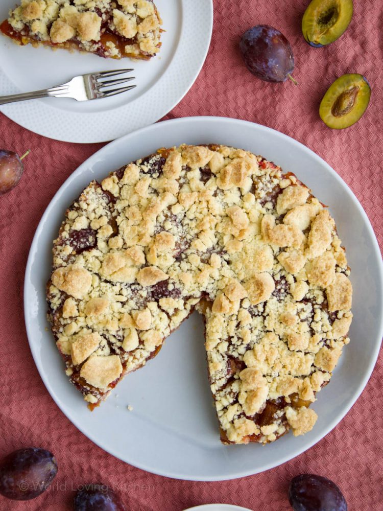 German Plum Crumble Cake | Streuselkuchen – World Loving Kitchen