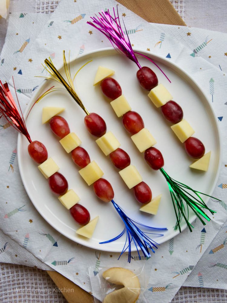 Cheese & Grape Rocket Skewers for New Year’s Eve – World Loving Kitchen